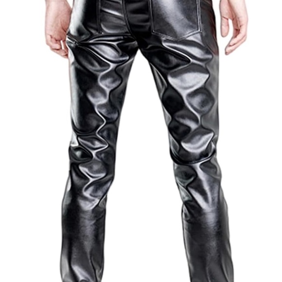 fashion | Pants | Mens Shiny Wet Look Faux Leather Pants | Poshmark